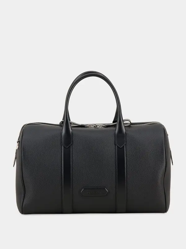 TOM FORD Grain Leather Duffle Messenger Bag - Black