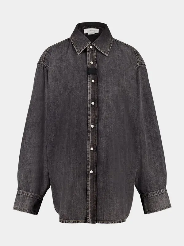 Stella McCartney Washed Denim Button-up Shirt - Grey