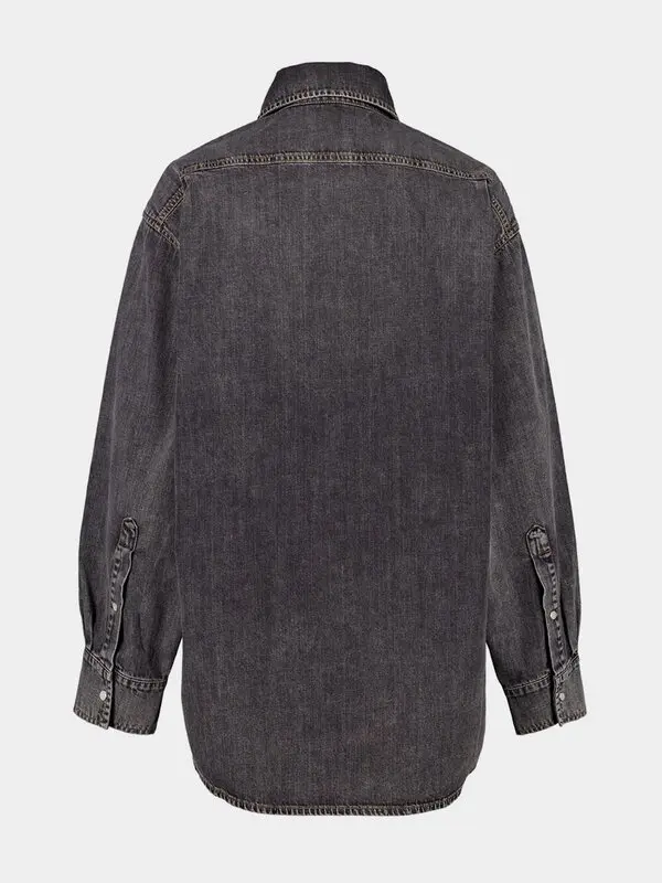 Stella McCartney Washed Denim Button-up Shirt - Grey