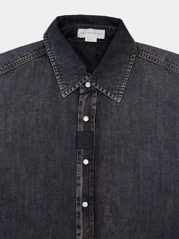 Stella McCartney Washed Denim Button-up Shirt - Grey