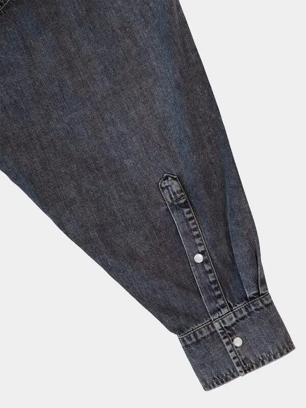 Stella McCartney Washed Denim Button-up Shirt - Grey