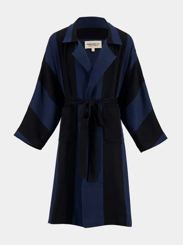 MARRAKSHI LIFE Color Blocked Belted Coat - Blue