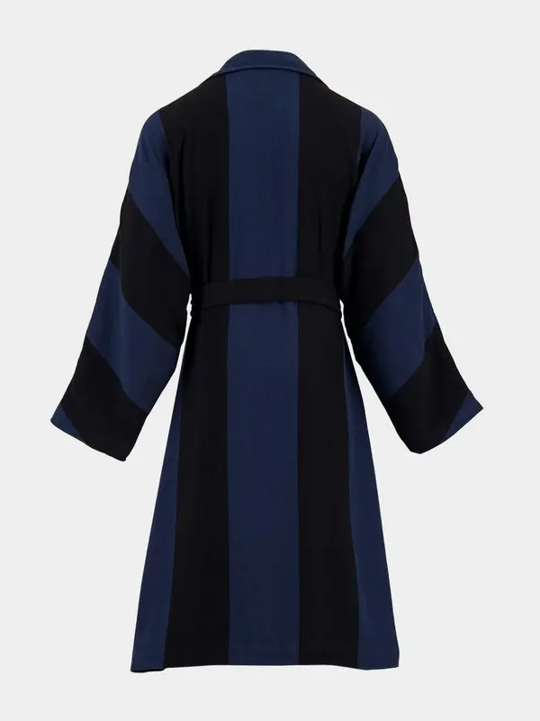 MARRAKSHI LIFE Color Blocked Belted Coat - Blue