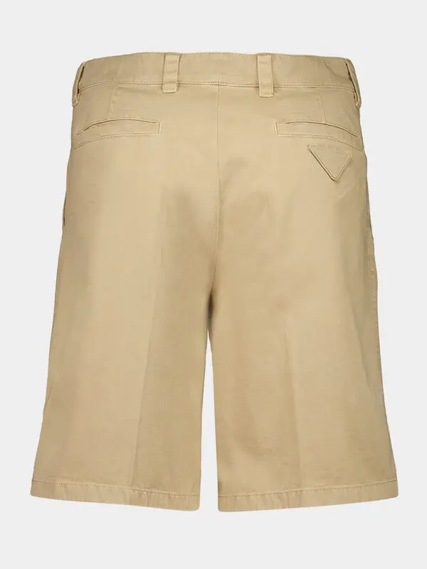Prada Cord Cotton Bermuda Shorts - Beige