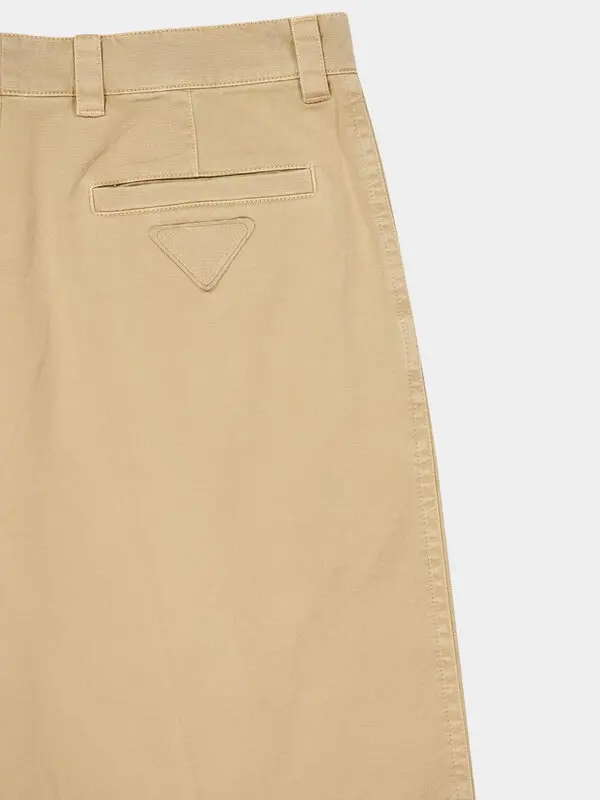 Prada Cord Cotton Bermuda Shorts - Beige