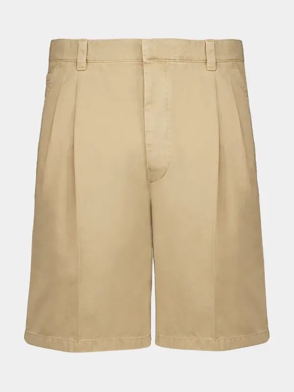 Prada Cord Cotton Bermuda Shorts - Beige