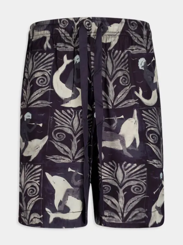 Commas Silk Blend Fresco Shorts - Black