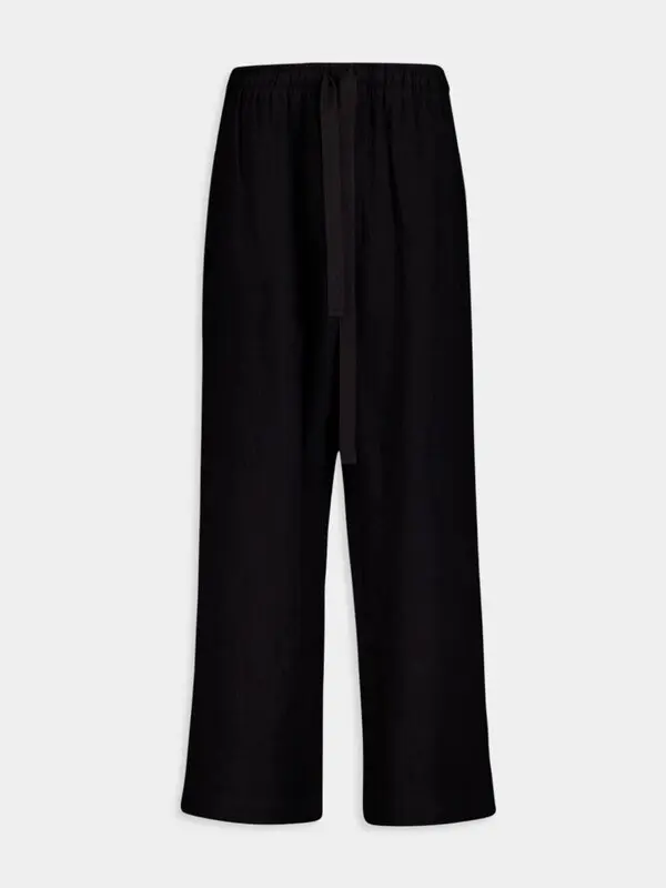 Commas Linen Drawcord Trousers - Black