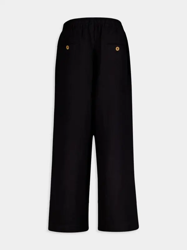Commas Linen Drawcord Trousers - Black