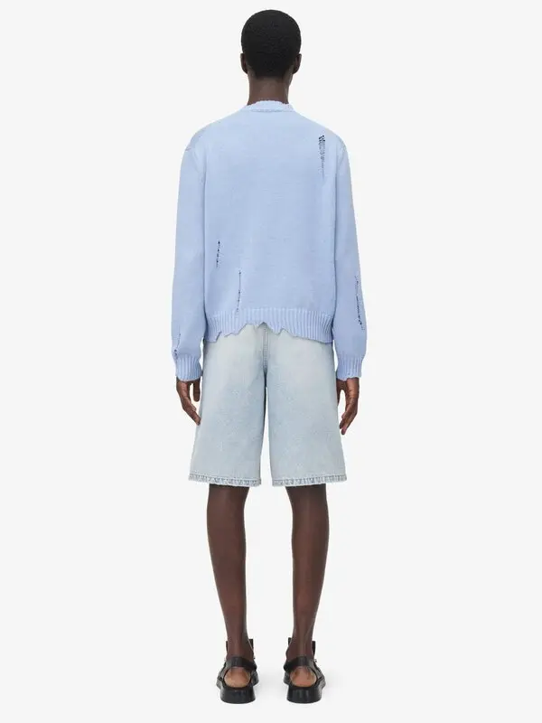 Alexander McQueen Washed Denim Shorts - Blue