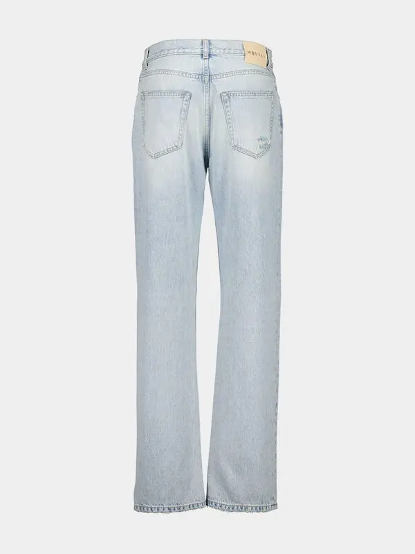 Alexander McQueen Washed Stonewashed Slim Fit Jeans - Blue
