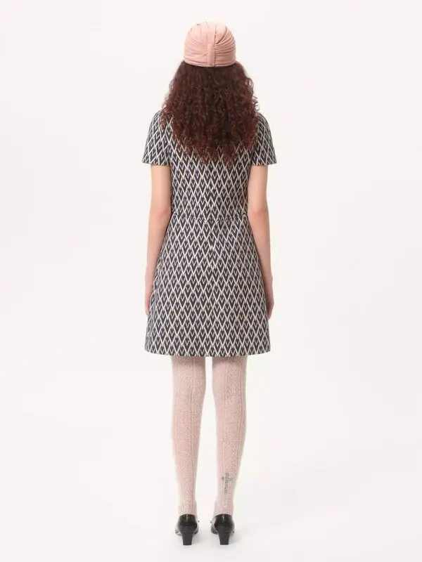 Valentino Garavani Night Short Dress In Toute La V Jacquard - Blue