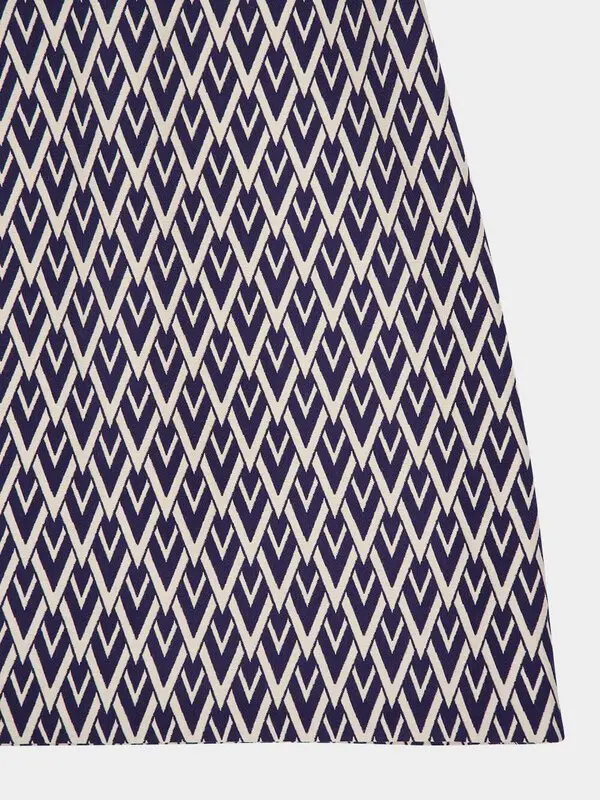 Valentino Garavani Night Short Dress In Toute La V Jacquard - Blue