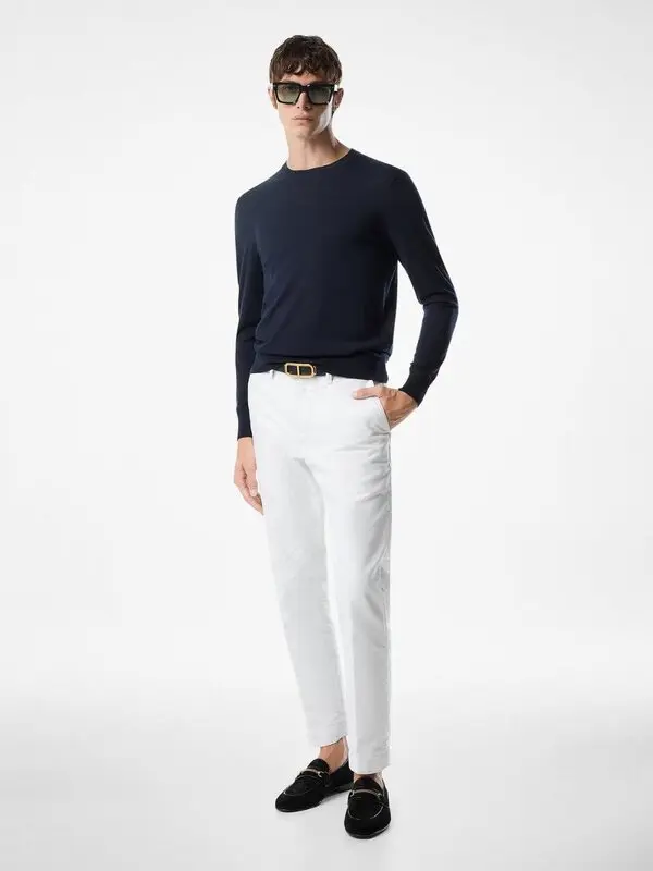 TOM FORD Fine-gauge Wool Crew Neck Sweater - Blue