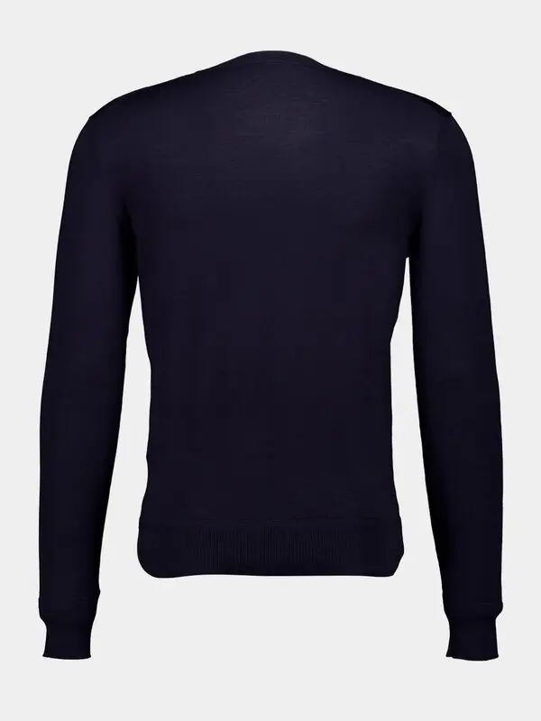 TOM FORD Fine-gauge Wool Crew Neck Sweater - Blue