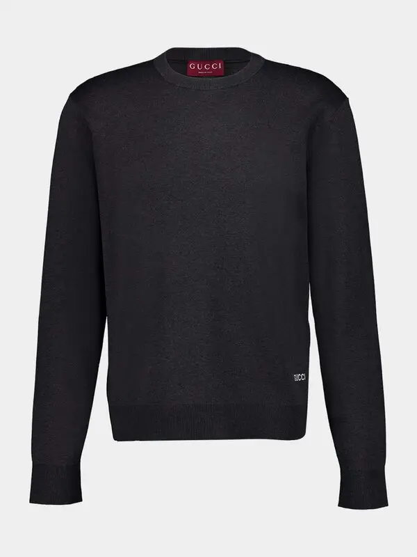 Gucci Silk Cotton Crewneck Jumper - Grey