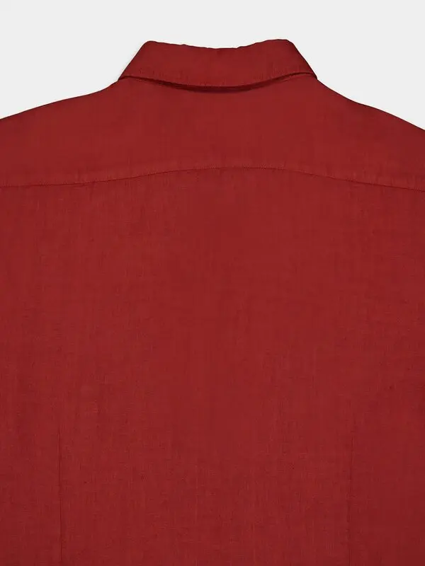 Boglioli Rustic Red Linen Shirt - Orange