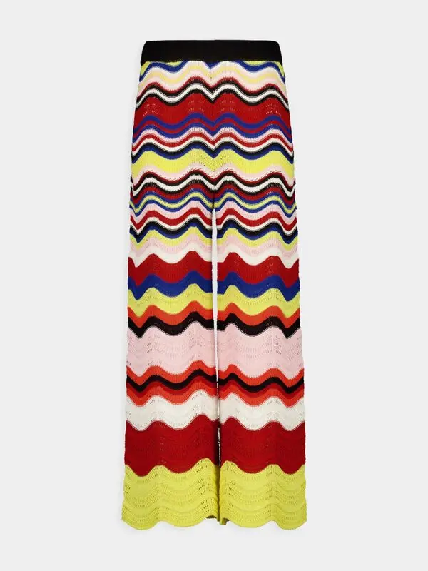 La DoubleJ Chevron Cotton Culotte Trousers - Multicolour