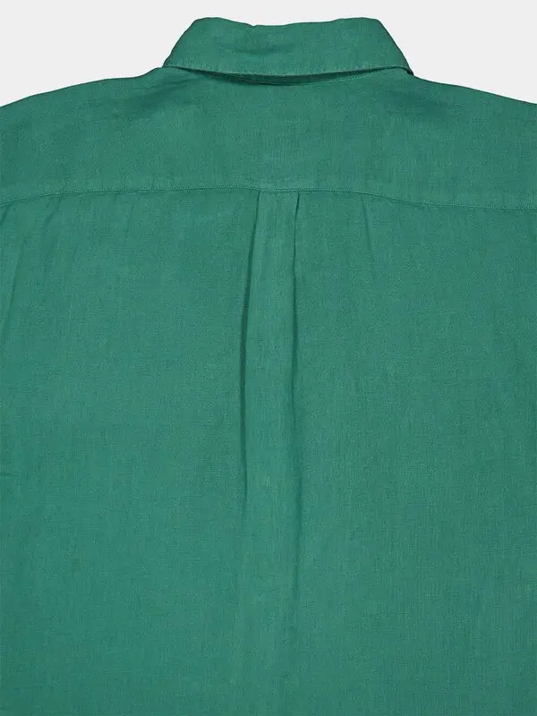 120% Lino Regular Fit Linen Shirt - Green