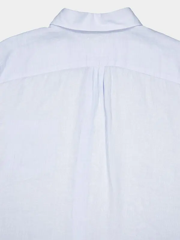 120% Lino Regular Fit Light Linen Shirt - Blue