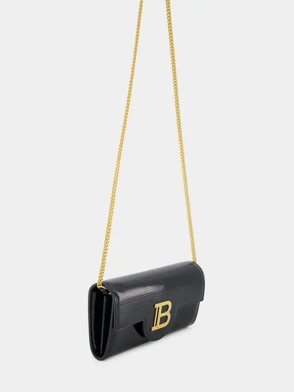Balmain B-buzz Wallet In Striped Patent Leather