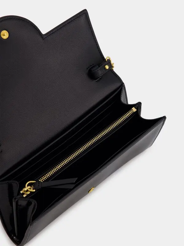 Balmain B-buzz Wallet In Striped Patent Leather
