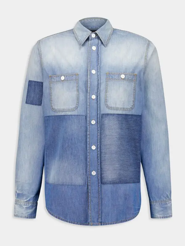 Givenchy Patchwork Denim Shirt