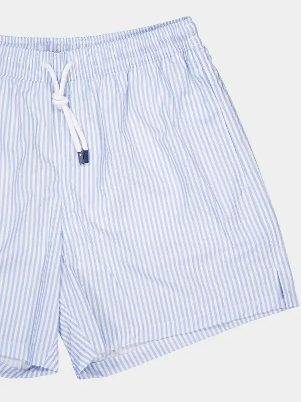 Fedeli Striped Swim Shorts - Blue