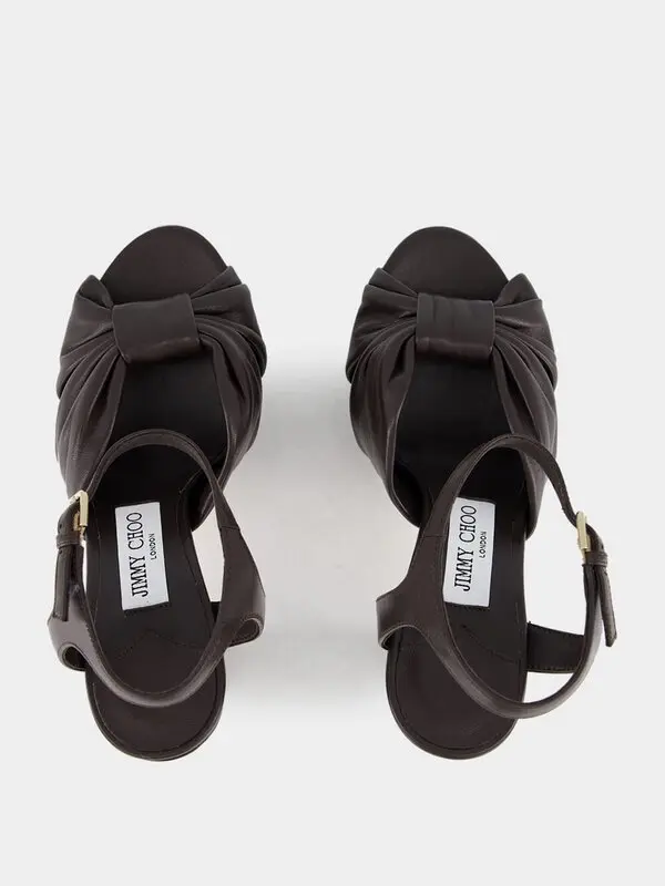 JIMMY CHOO Heloise Nappa Leather Platform Sandals - Black