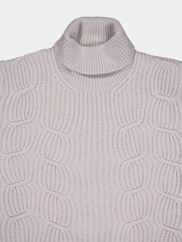 Boglioli Textured Wool Turtleneck - Beige