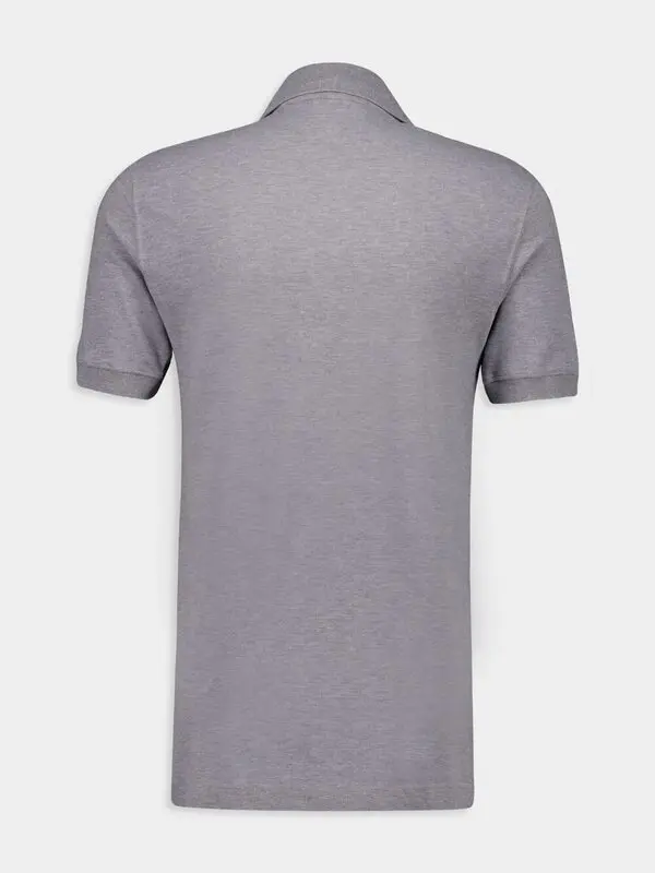 Dolce & Gabbana Cotton Piqué Polo-shirt With Branded Tag - Grey