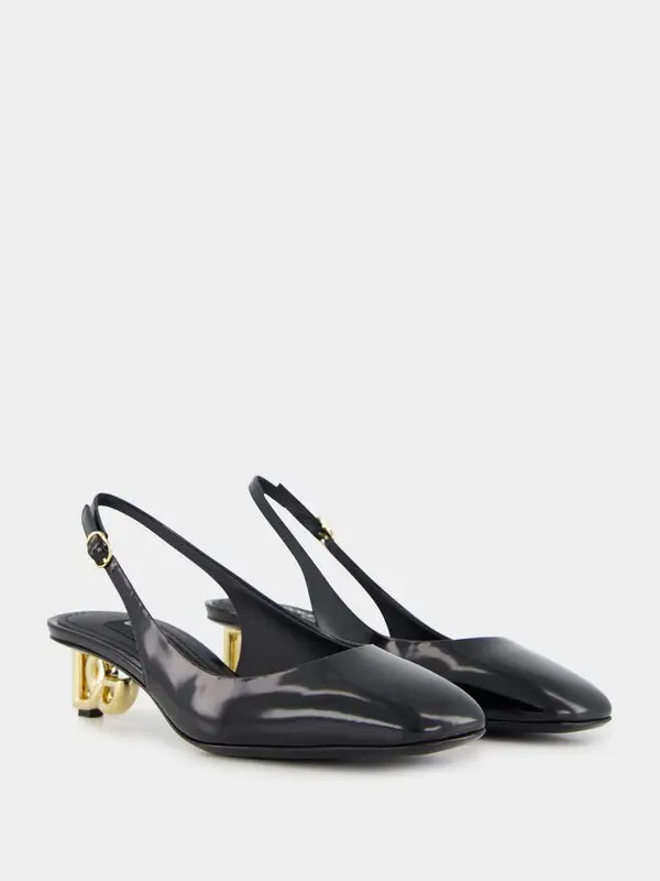 Dolce & Gabbana Patent Leather Slingbacks With Dg Heel