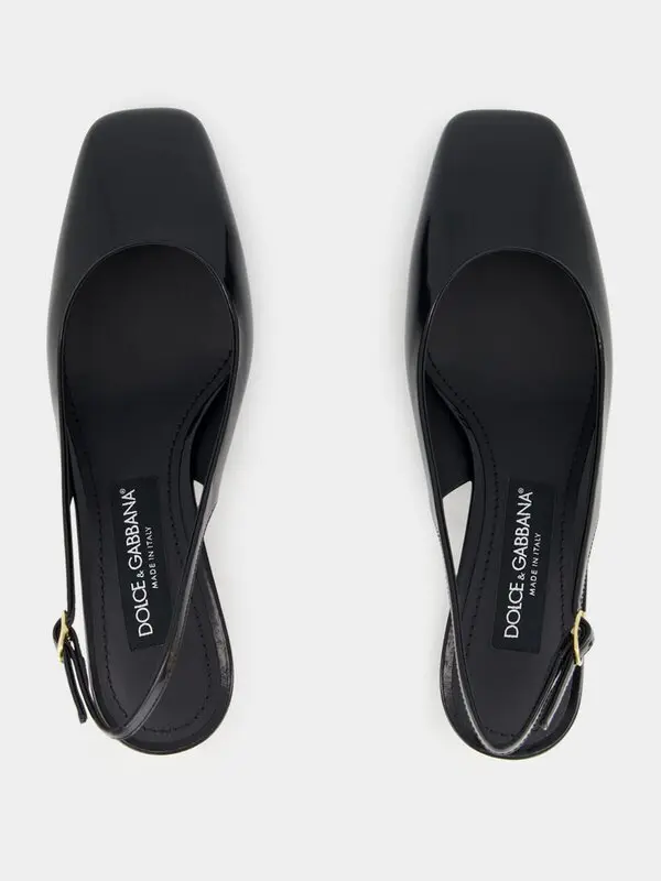 Dolce & Gabbana Patent Leather Slingbacks With Dg Heel
