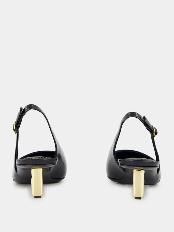 Dolce & Gabbana Patent Leather Slingbacks With Dg Heel