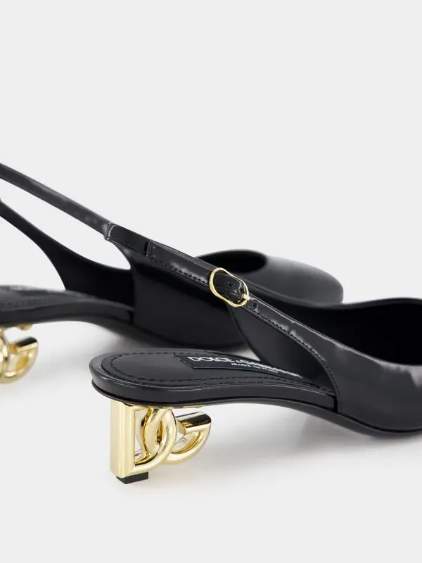 Dolce & Gabbana Patent Leather Slingbacks With Dg Heel