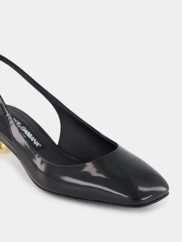 Dolce & Gabbana Patent Leather Slingbacks With Dg Heel
