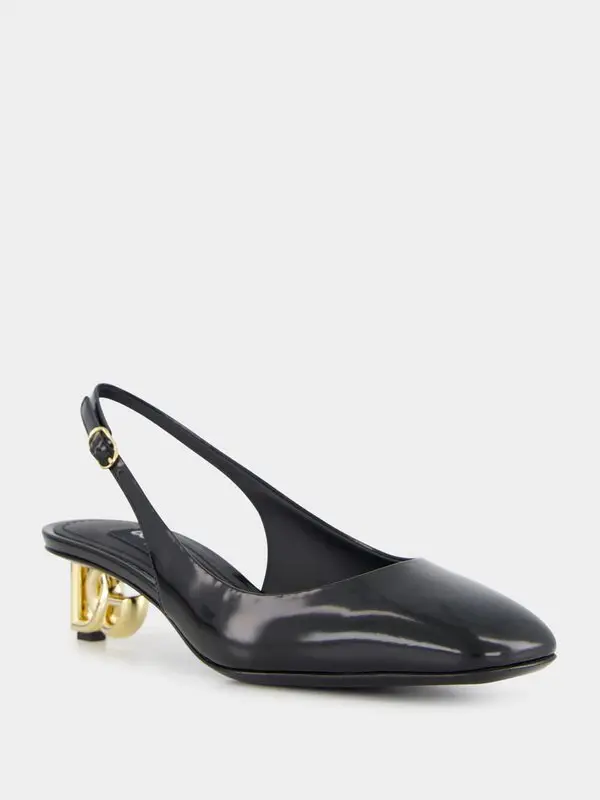 Dolce & Gabbana Patent Leather Slingbacks With Dg Heel