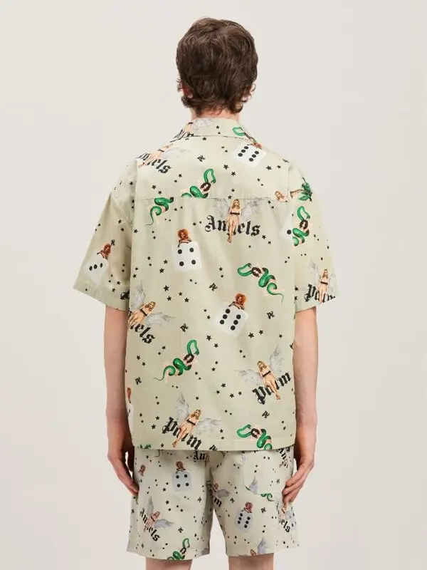 Palm Angels Ivory Pin-up Bowling Shirt - Multicolour