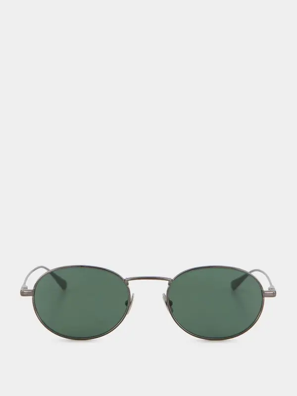 Saint Laurent Semi-matte Round Sunglasses - Black
