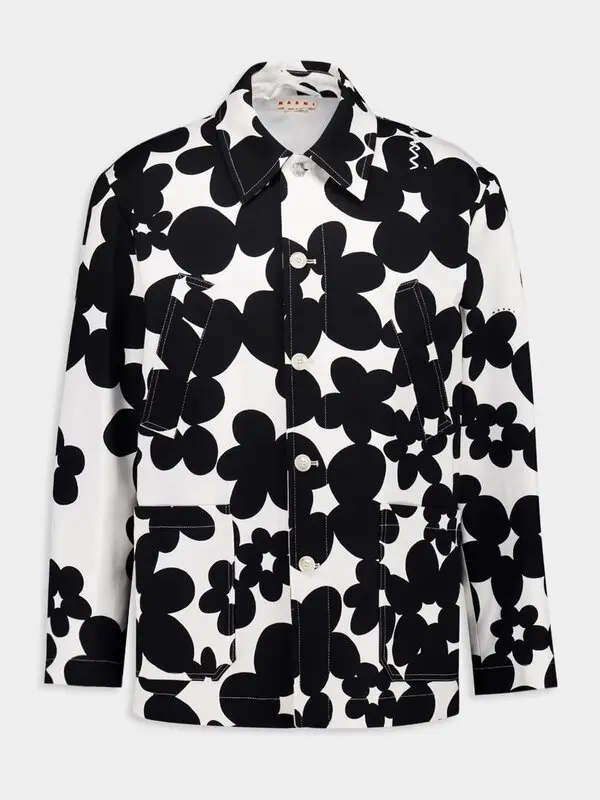 Marni Dillies Print Cotton Gabardine Jacket - Multicolour