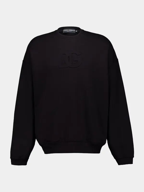 Dolce & Gabbana Cotton Sweatshirt With Dg Logo - Black