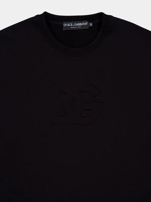 Dolce & Gabbana Cotton Sweatshirt With Dg Logo - Black