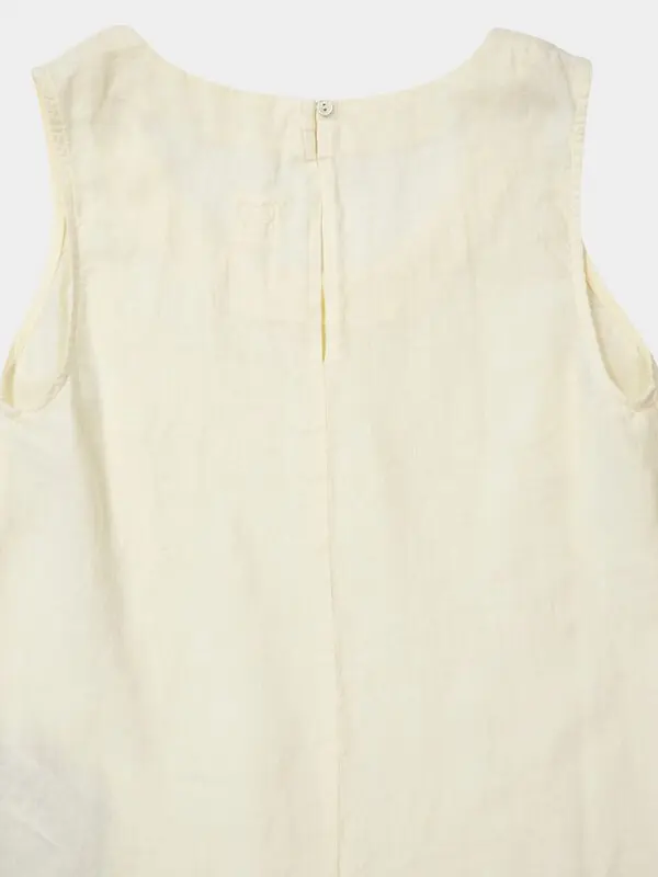 120% Lino Sleeveless Linen Top - Cream