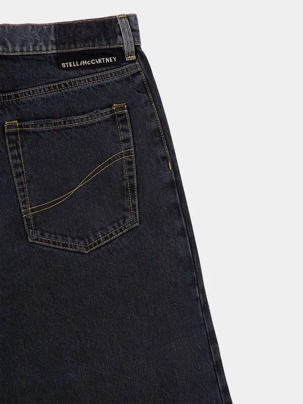 Stella McCartney Two-tone Wide-leg Denim Jeans