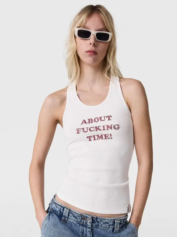 Stella McCartney About F*cking Time! Tank Top - White