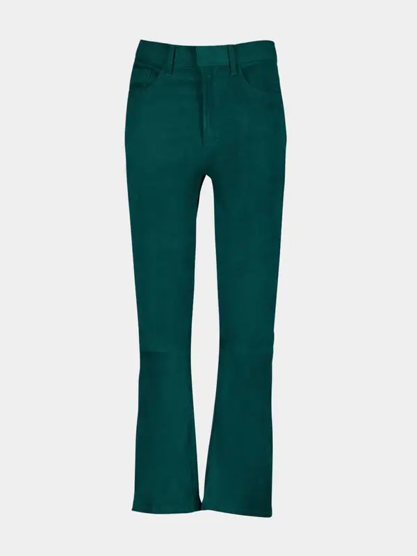 PAULA Flared Suede Trousers - Blue