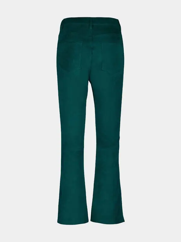 PAULA Flared Suede Trousers - Blue