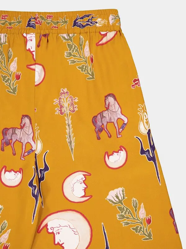 PAULA Taurus Printed Silk Crepe Pajama Pants