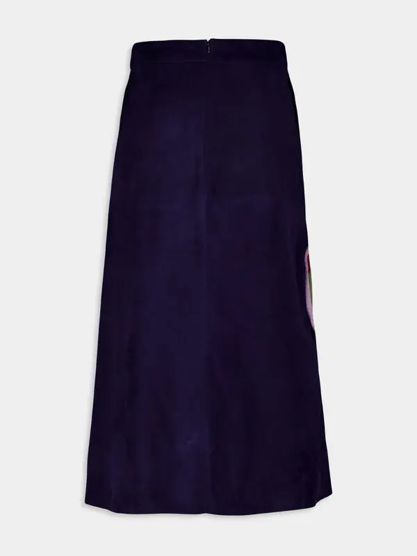 PAULA Corvus Embroidered Suede Skirt