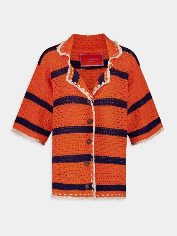 La DoubleJ Salt’n’vinegar Crochet Jacket - Orange
